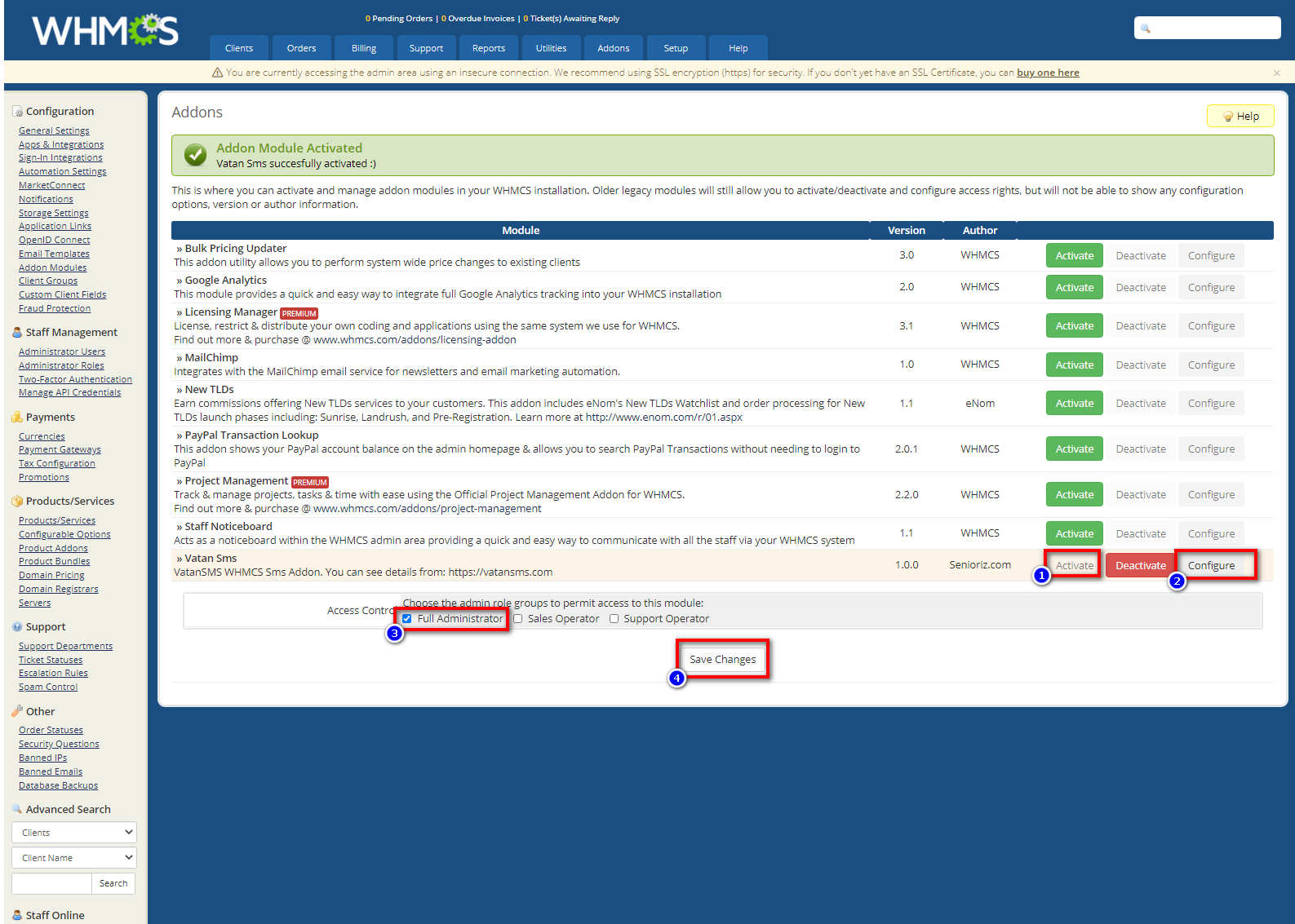 Whmcs Sms Modülü | Whmcs Sms Gönderme - VatanSMS